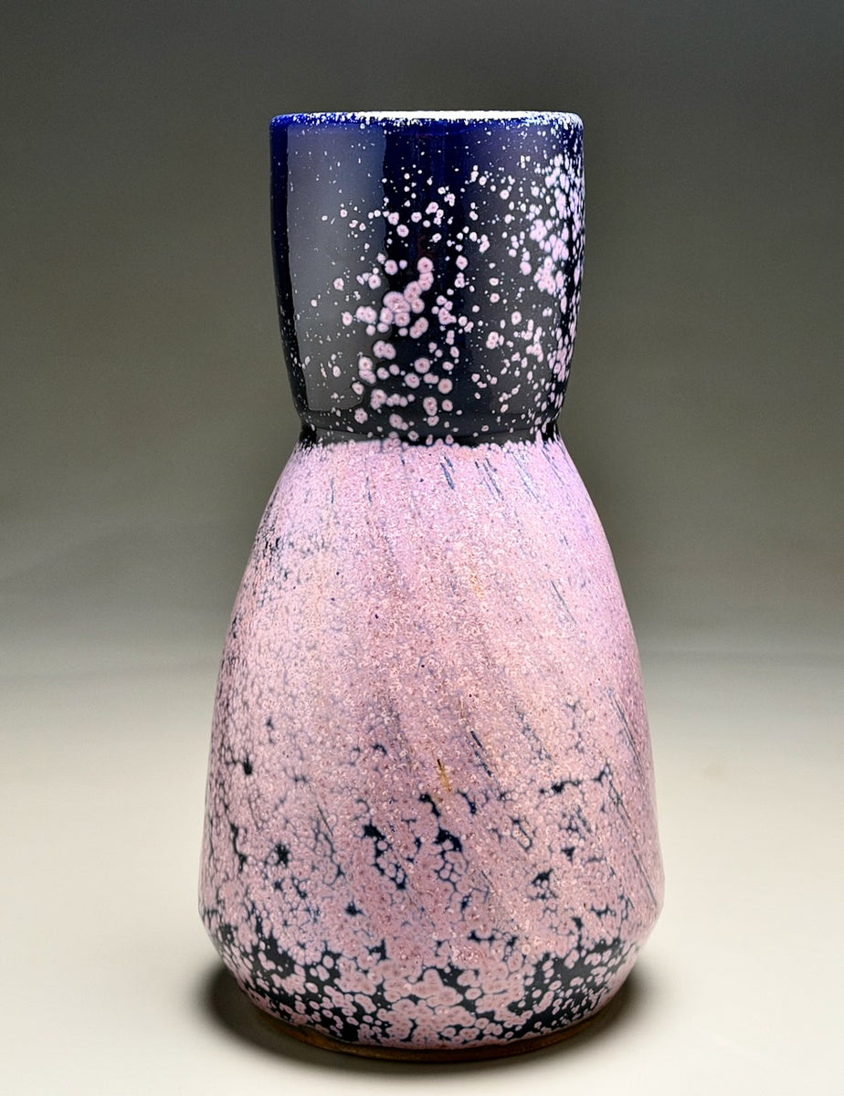 Hourglass Carved Flower Vase in Nebular Purple, 11.25"h (Ben Owen III ...
