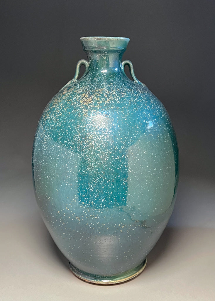 Two-Handled Vase in Patina Green, 24.5"h (Ben Owen III) – Ben Owen Pottery