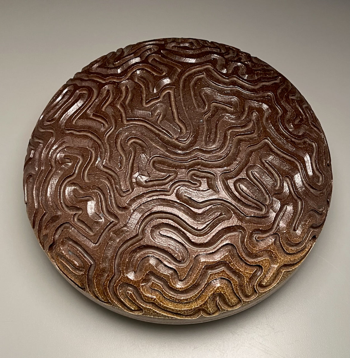 Carved Disc in Salt Glaze, 5.25"h (Ben Owen III) – Ben Owen Pottery