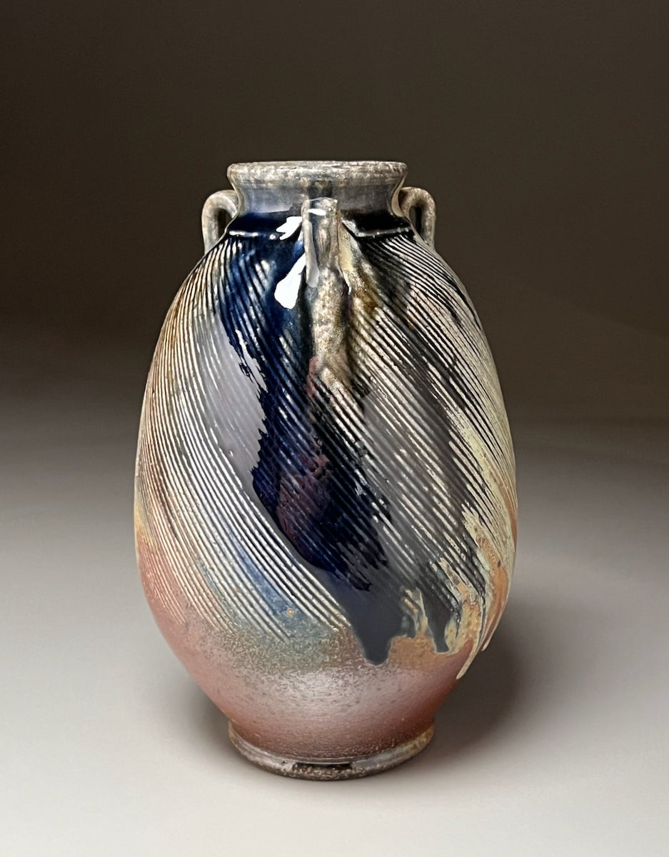 Combed Edo Jar in Multi-Layer Glaze, 9"h (Ben Owen III) – Ben Owen Pottery